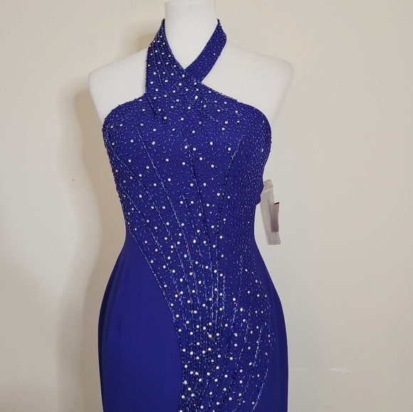 Landa | Dresses | Landa Royal Blue Open Back Long Mermaid Beaded Sexy Prom Evening Dress Size 8 ...